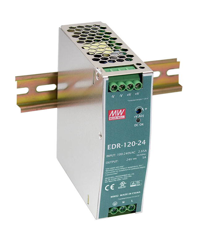 EDR-120-24 Mean Din Rail Well Power Supply, 24 Vdc – 5A - Smart Horizon